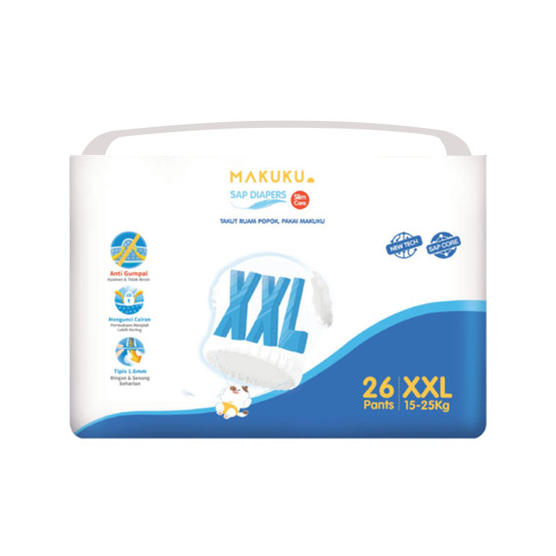 MAKUKU SAP DIAPERS SLIM CARE PANTS XXL26 - RAJASUSU